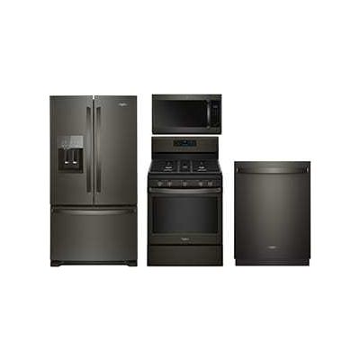 Whirlpool 4 Piece Appliance Package with WRF555SDHV Refrigerator ...
